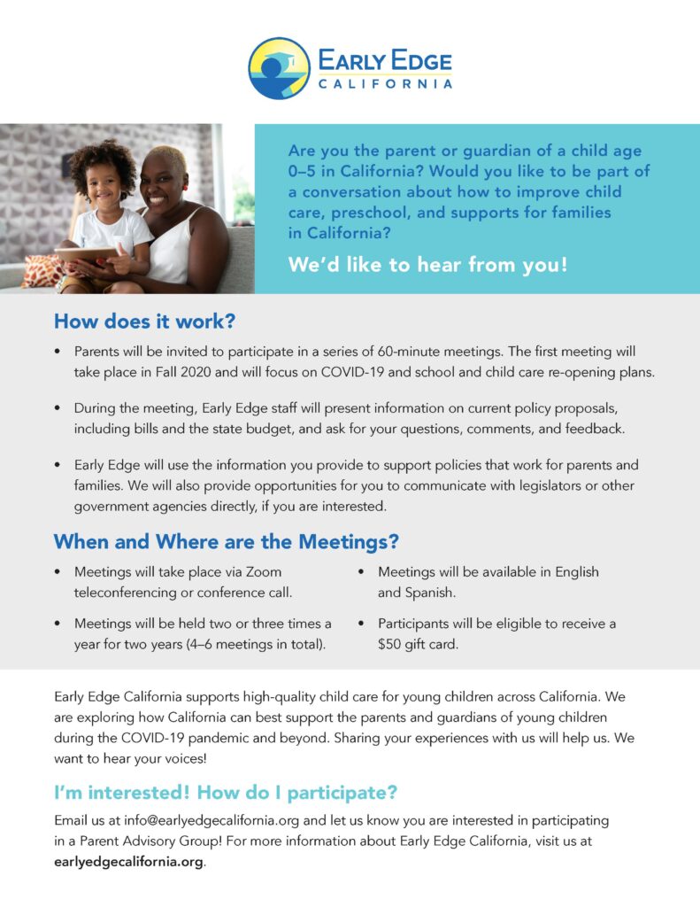 Parent Advisory Groups Early Edge California Parent Advisory Groups Early Edge California